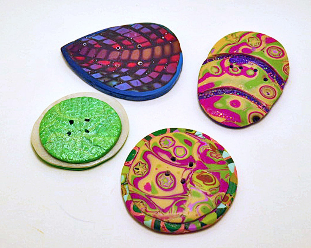 Buttons. Very Large Buttons With Patterns and Vibrant Colours. - Etsy