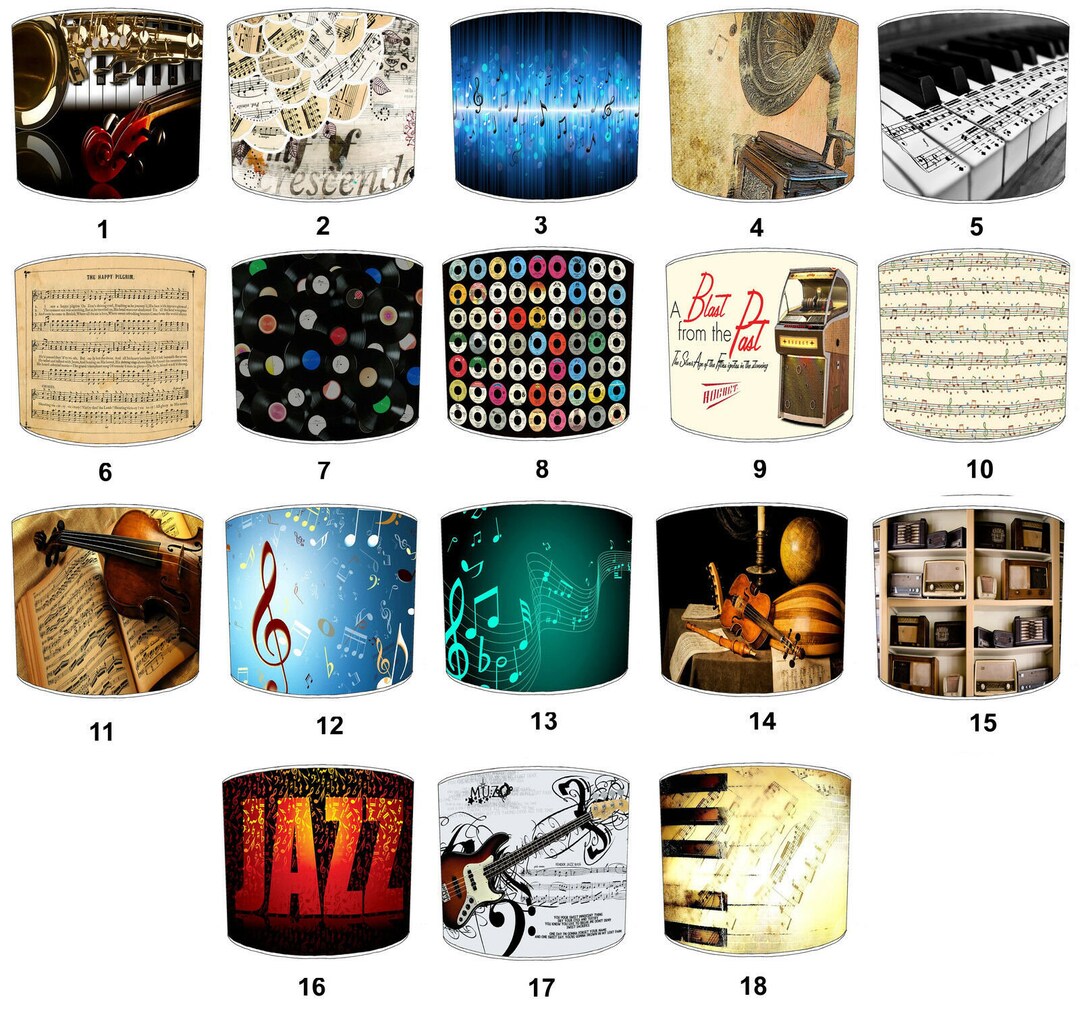 Musical Notes Jazz Music Lampshade for Bedside Table Lamps Ceiling ...
