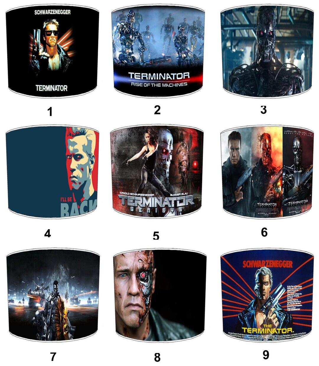 The Terminator Arnold Schwarzenegger Drum Lampshade for Ceiling Light ...