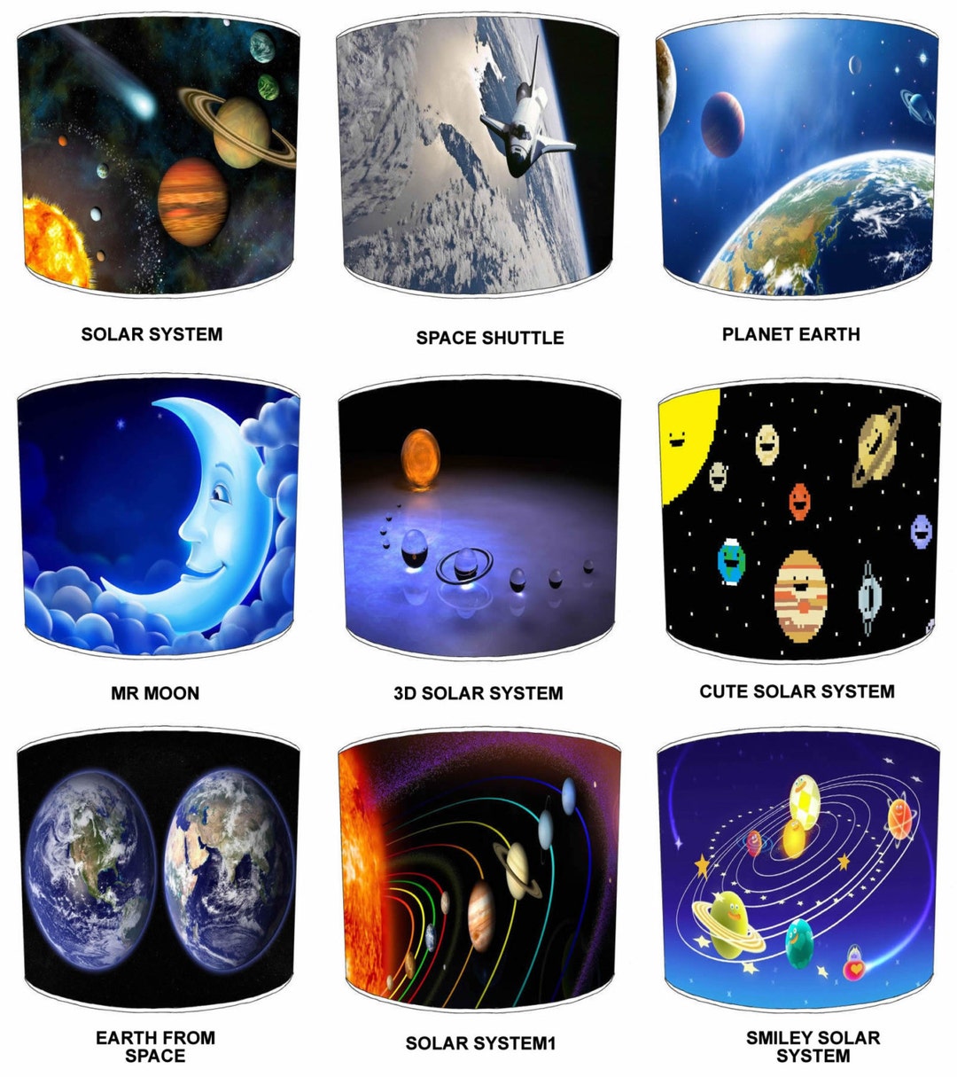 Solar System Outer Space Planets Drum Lampshade for Ceilng Light ...