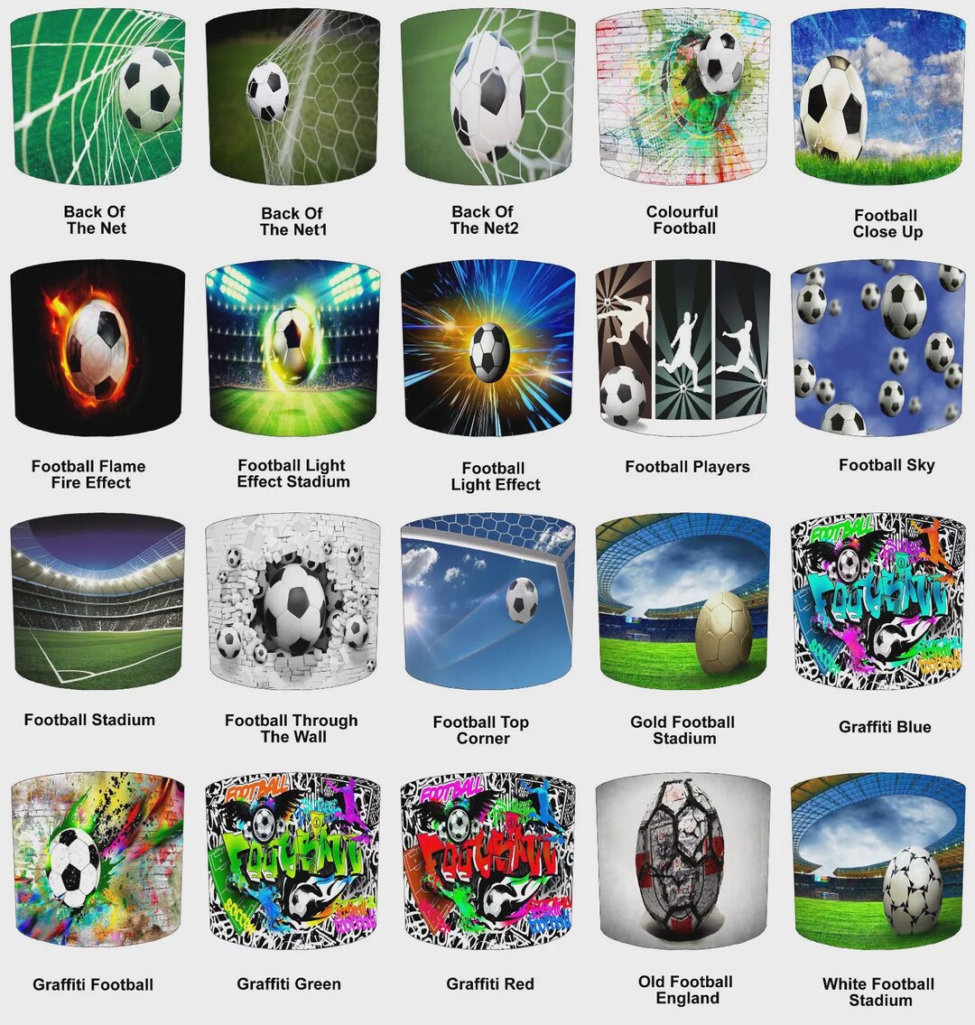 Football Soccer Drum Lampshades: Graffiti Art Style, Handmade for ...
