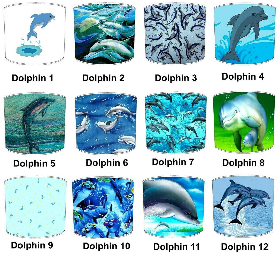 Dolphin Drum Lampshade for Ceilng Light Pendant Table Lamp Bedside ...