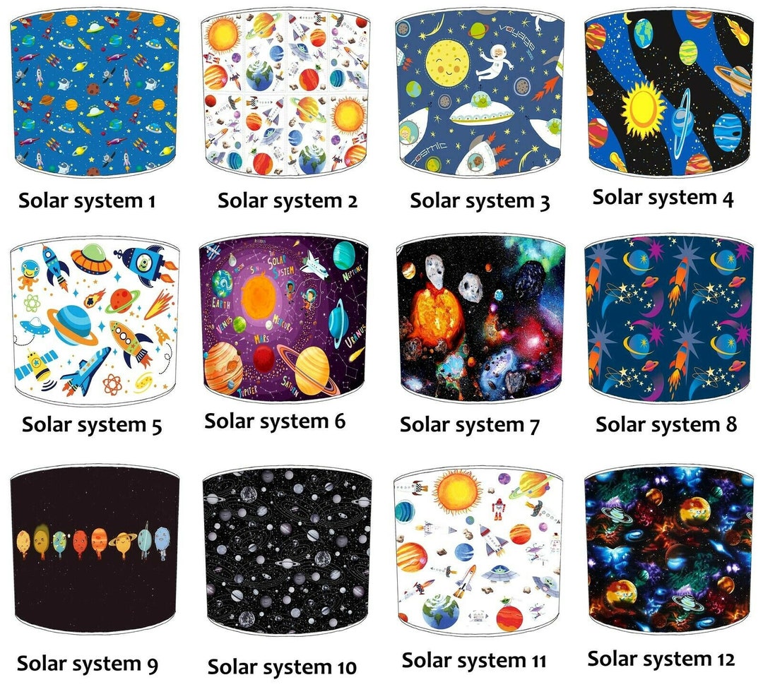Solar System Galaxy Planets Drum Lampshade for Ceilng Light Pendant ...