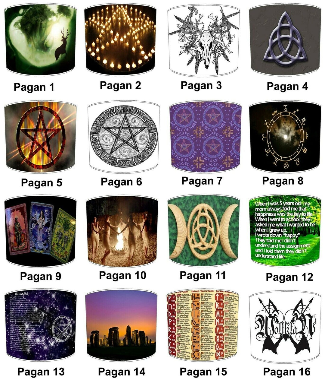 Pagans Gothic Wicca Drum Lampshade for Ceilng Light Pendant Table Lamp ...