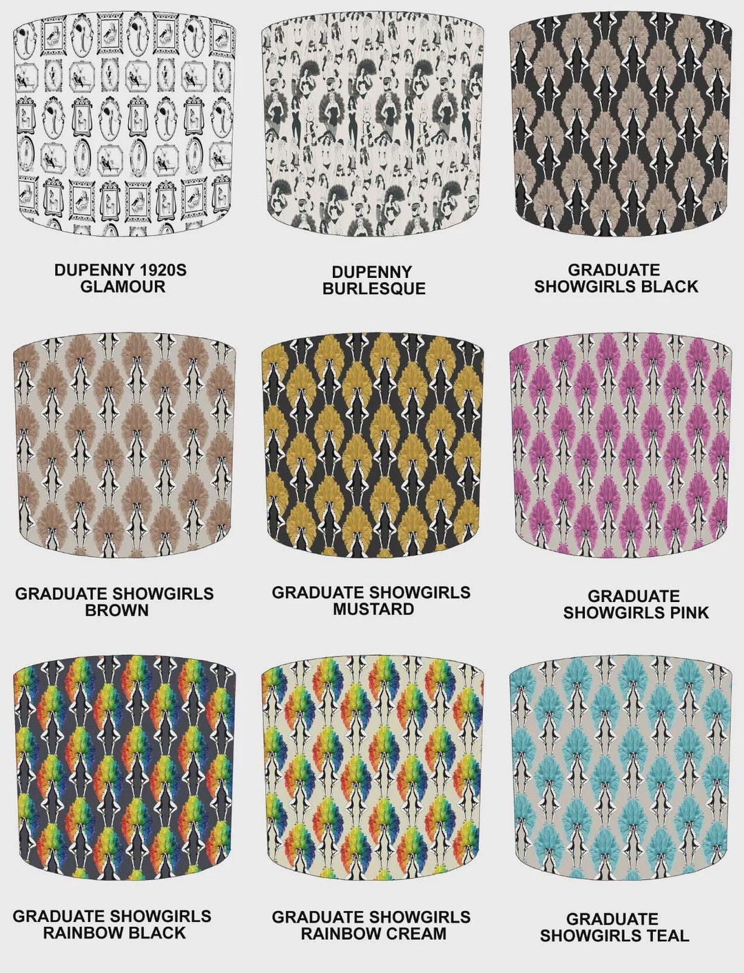 Burlesque Showgirls Lampshades Wallpaper Curtains Cushions Bedspreads ...