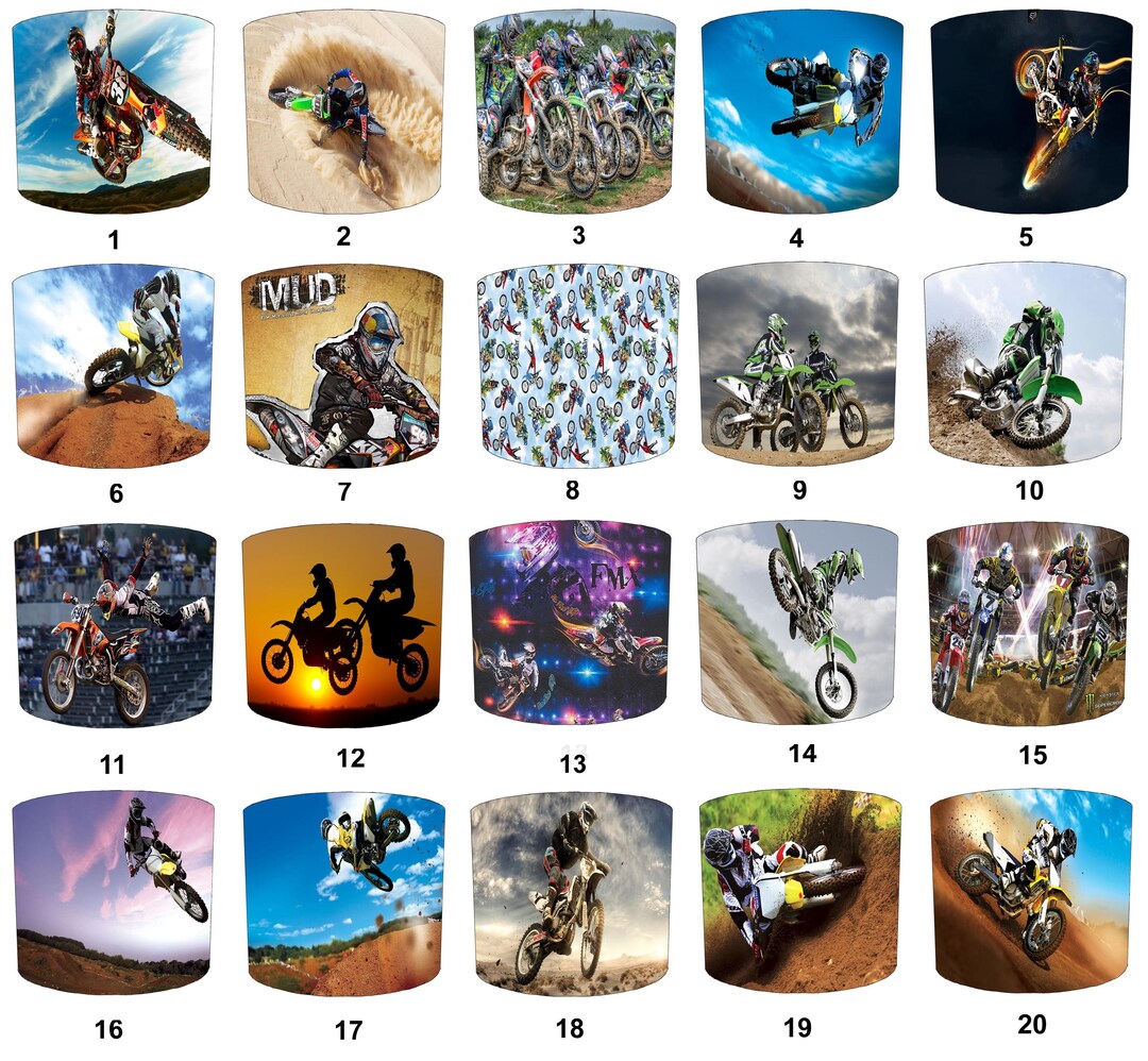FMX Motocross Dirt Bikes Lamp Shades Wallpaper Wall Art Murals Duvets ...