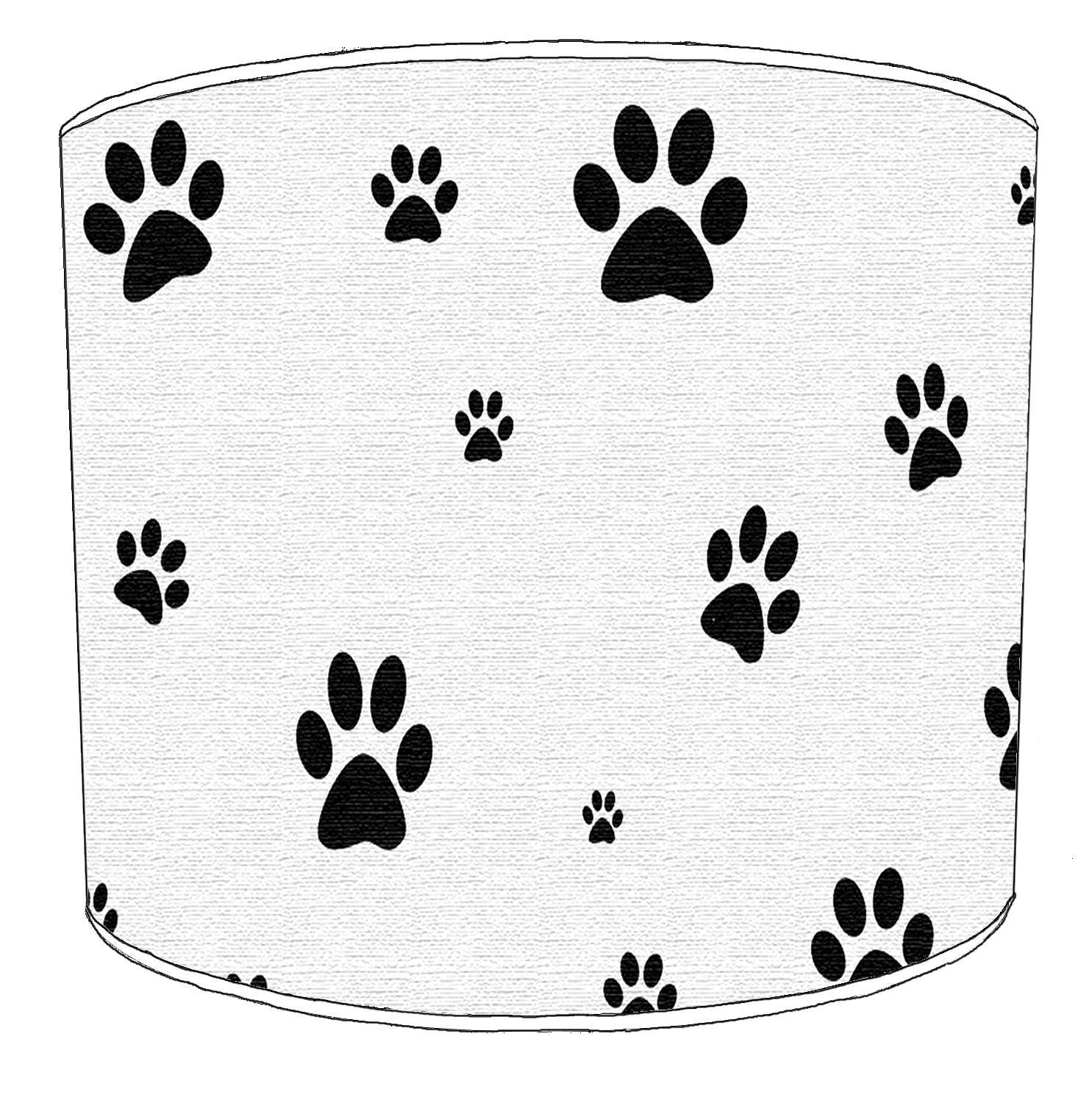 Paw Print Drum Lampshades: Cats & Dogs Animal Print, Handmade for ...