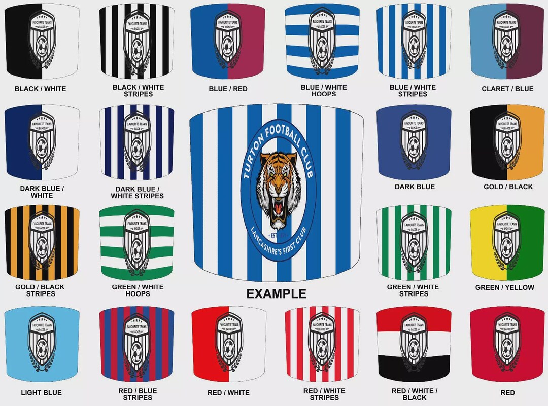 Personalised Football Soccer Team Drum Lampshades: Custom Sports Decor ...