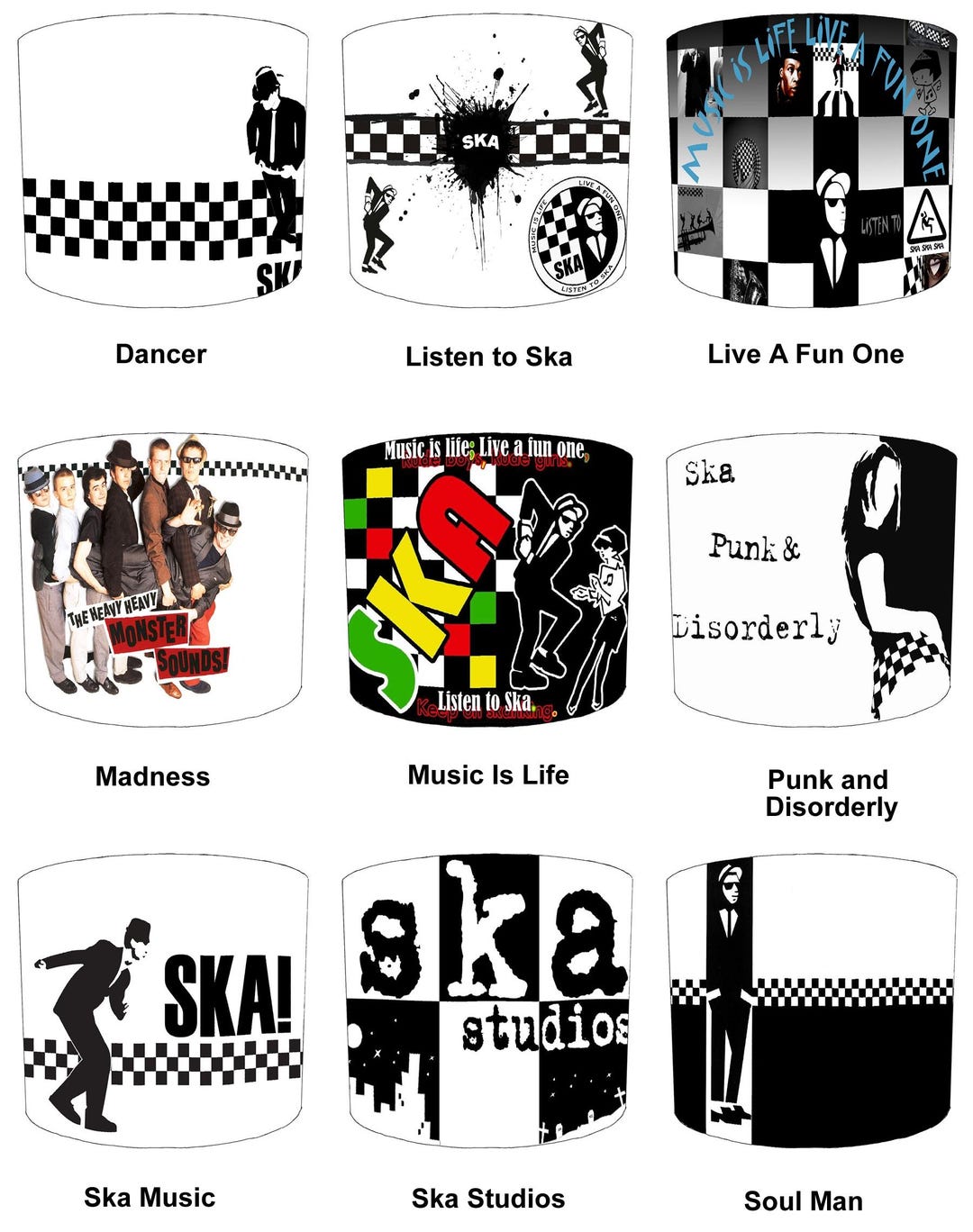 Ska Punk Rock Music Albums Lampshades Posters Wall Art Duvets Bedding ...