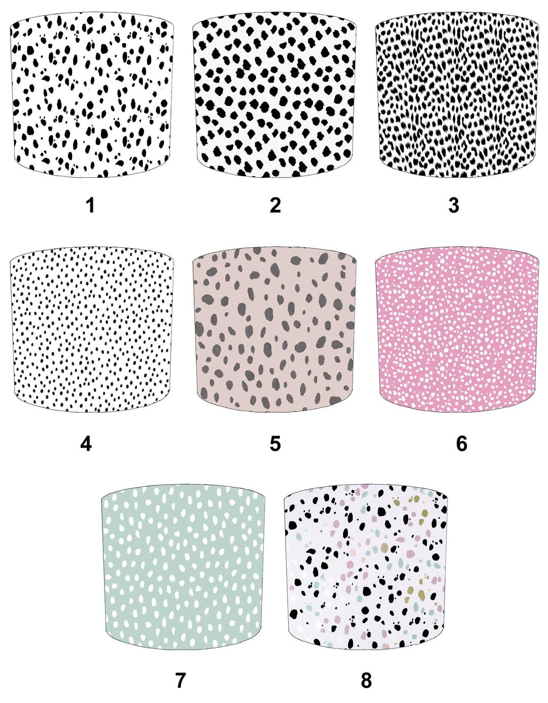 Dalmatian Paw Print Drum Lampshades: Kids Room Decor, Handmade for ...