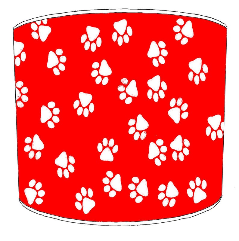 Paw Print Drum Lampshades: Cats & Dogs Animal Print, Handmade for ...