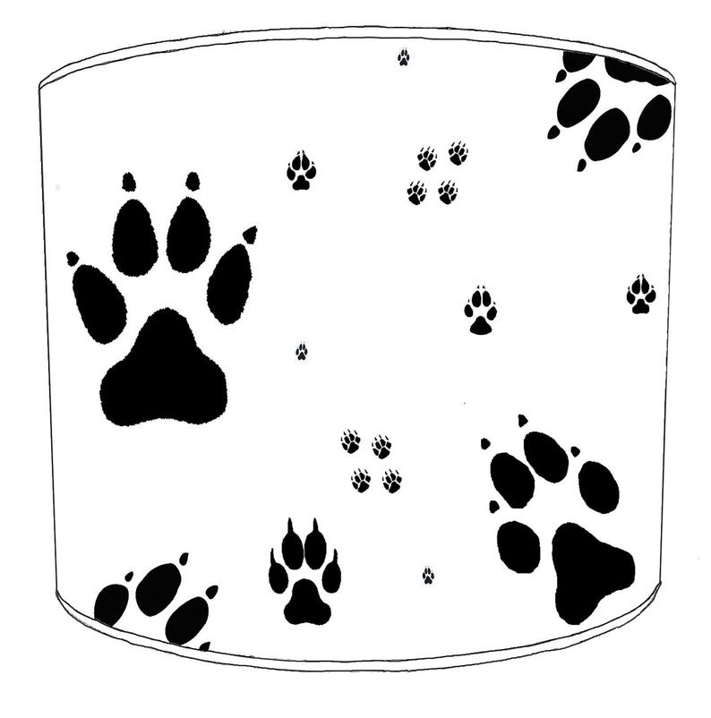 Paw Print Drum Lampshades: Cats & Dogs Animal Print, Handmade for ...