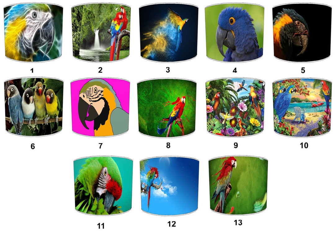 Birds of Paradise Parrots Lamp Shades Wallpaper Wall Art Murals ...
