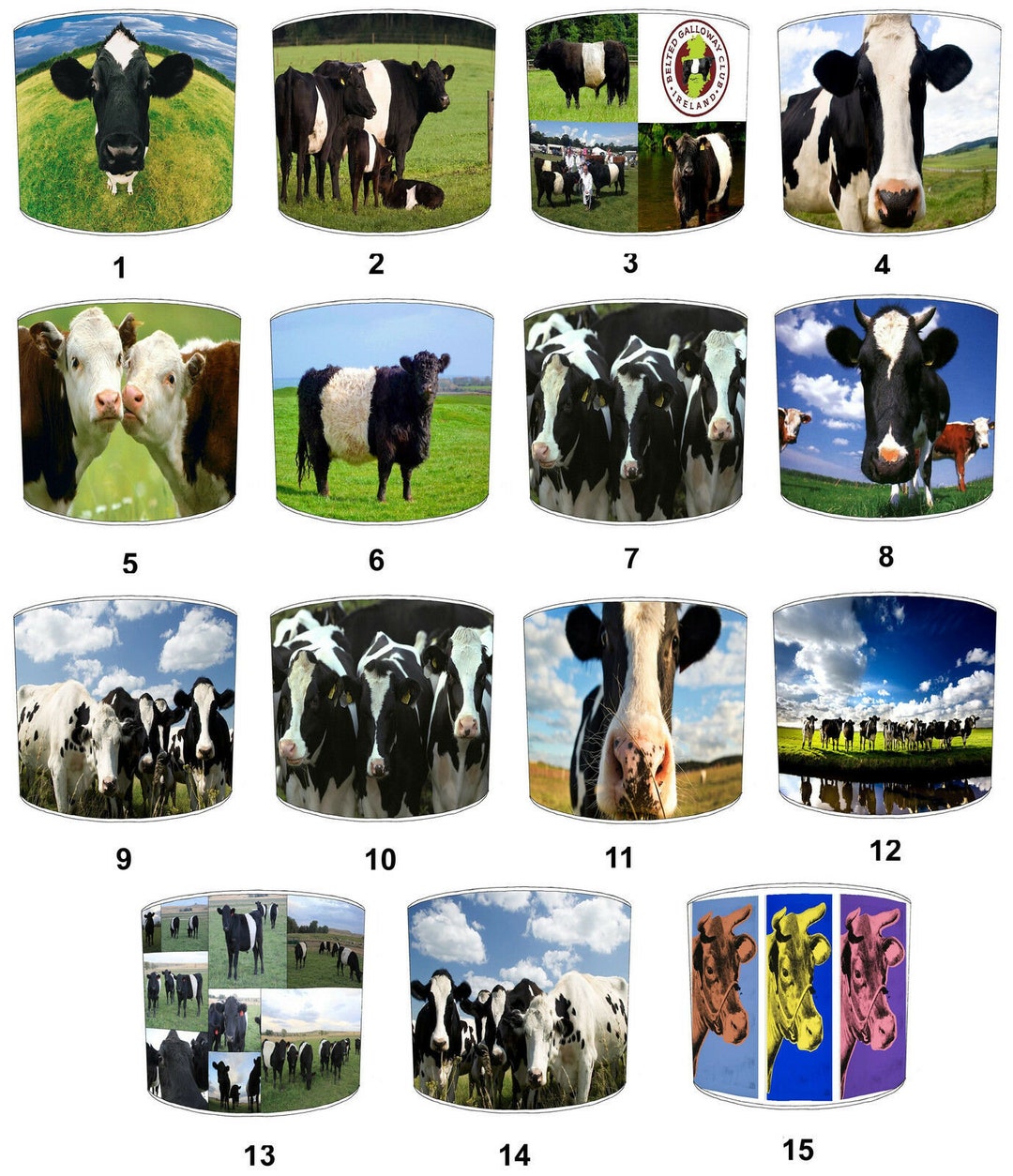 Farmyard Cows Drum Lampshade for Ceilng Light Pendant Table Lamp ...