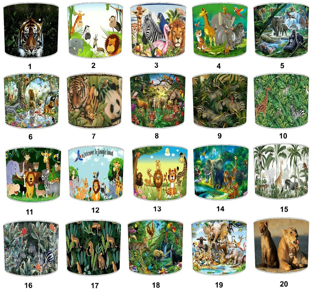 Jungle Animals Lamp Shades Bedside Lamps Table Lampshades Ceiling ...