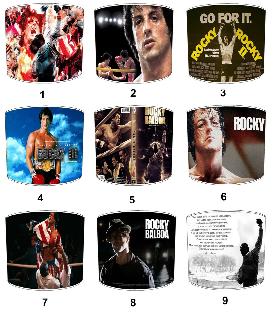 Rocky Balboa Boxing Drum Lampshade for Ceilng Light Pendant Table Lamp ...