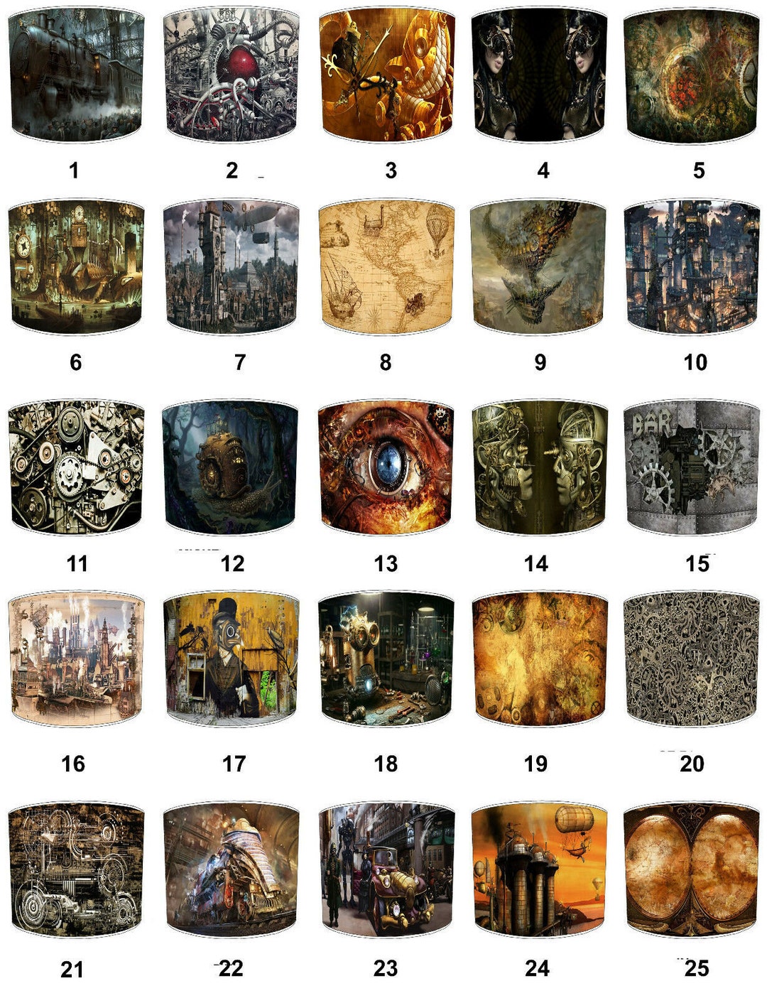 Steampunk Lamp Shades Bedside Lamps Table Lamps Ceiling Lightshades ...