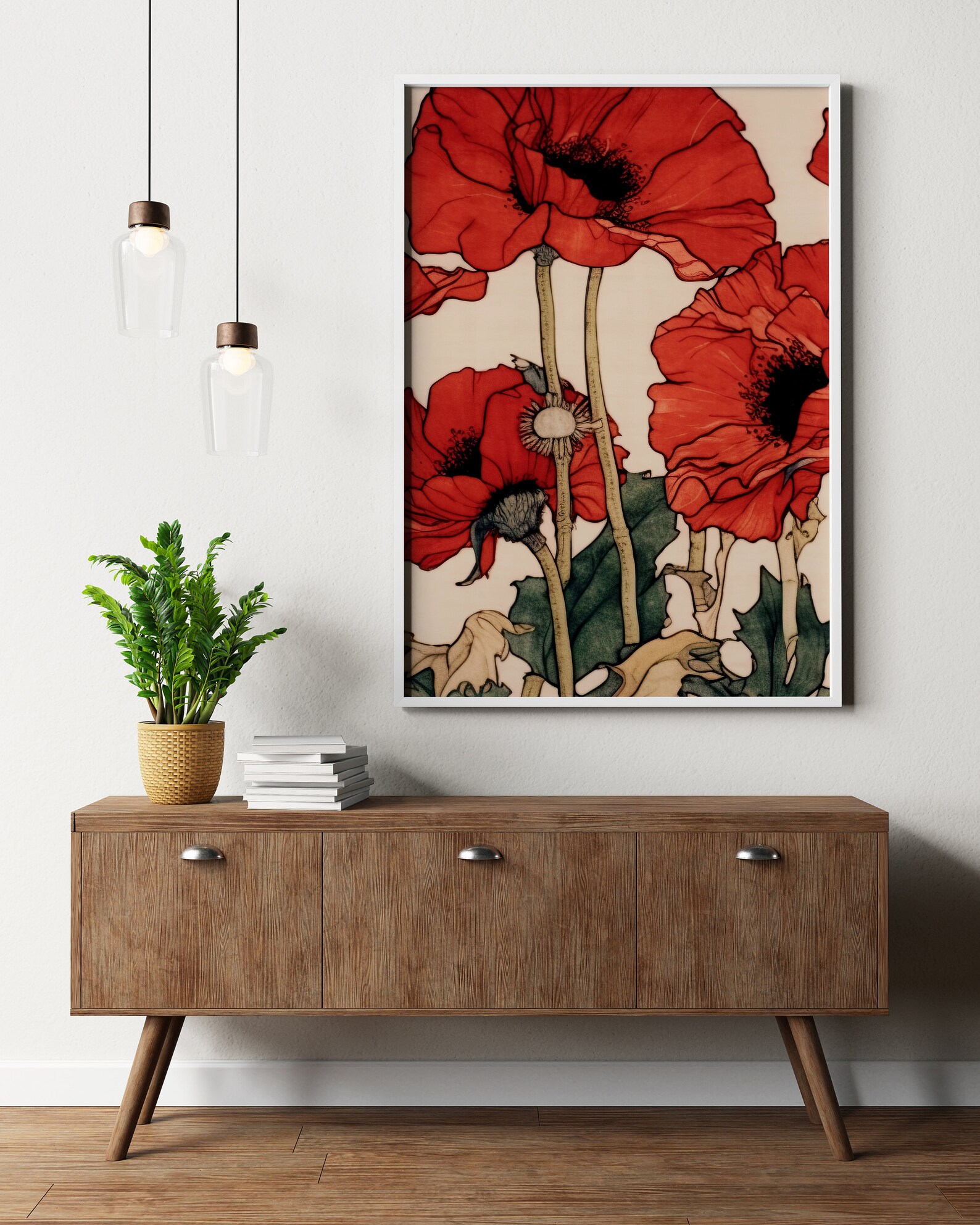 Framed Red Poppy Canvas Print Frame Floral Art Canvas California State ...