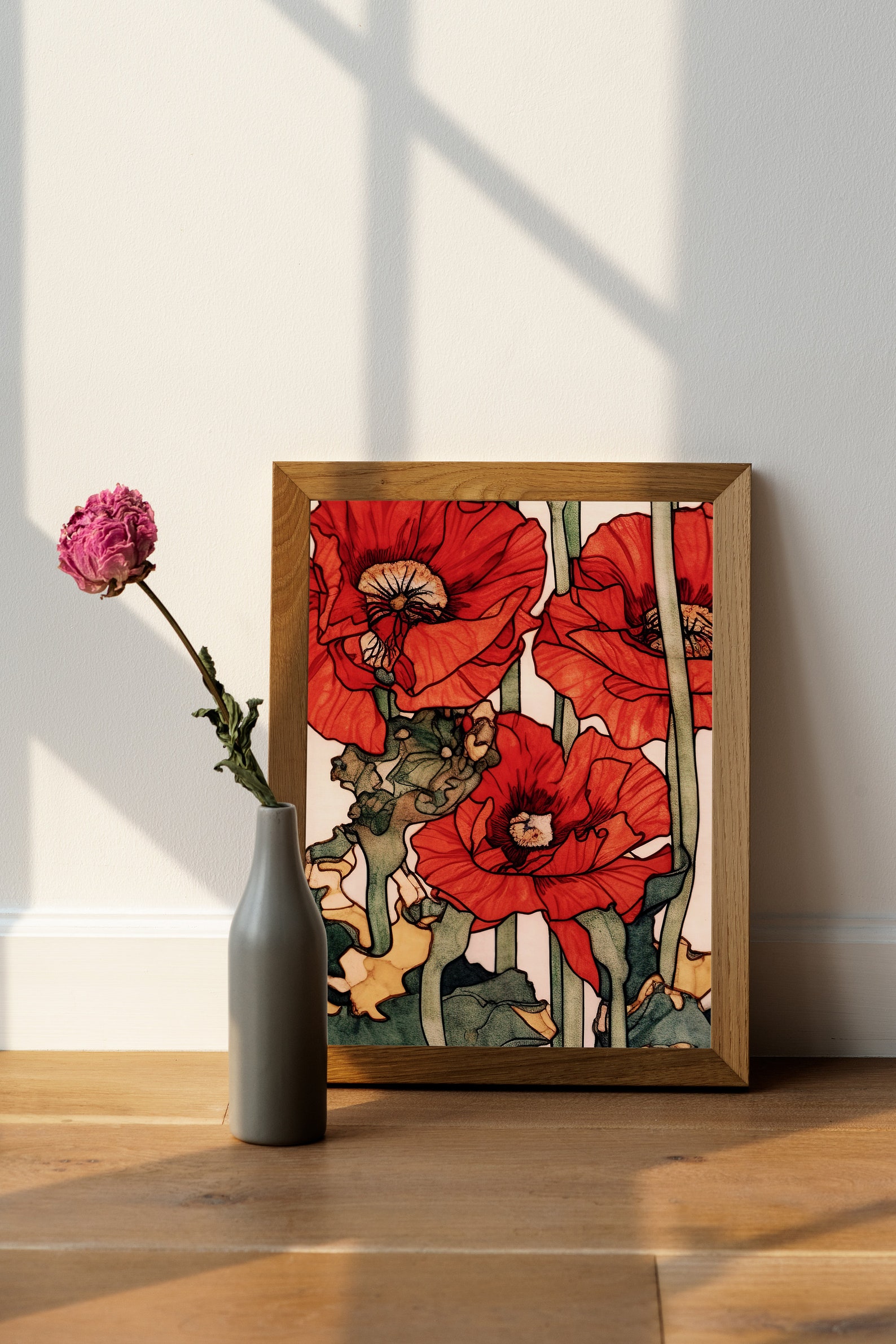 Red Poppy Wall Art of California State Flower Contemporary Art Digital ...
