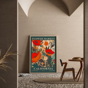 Golden Poppy Poster Print Floral Art Digital Download California State ...