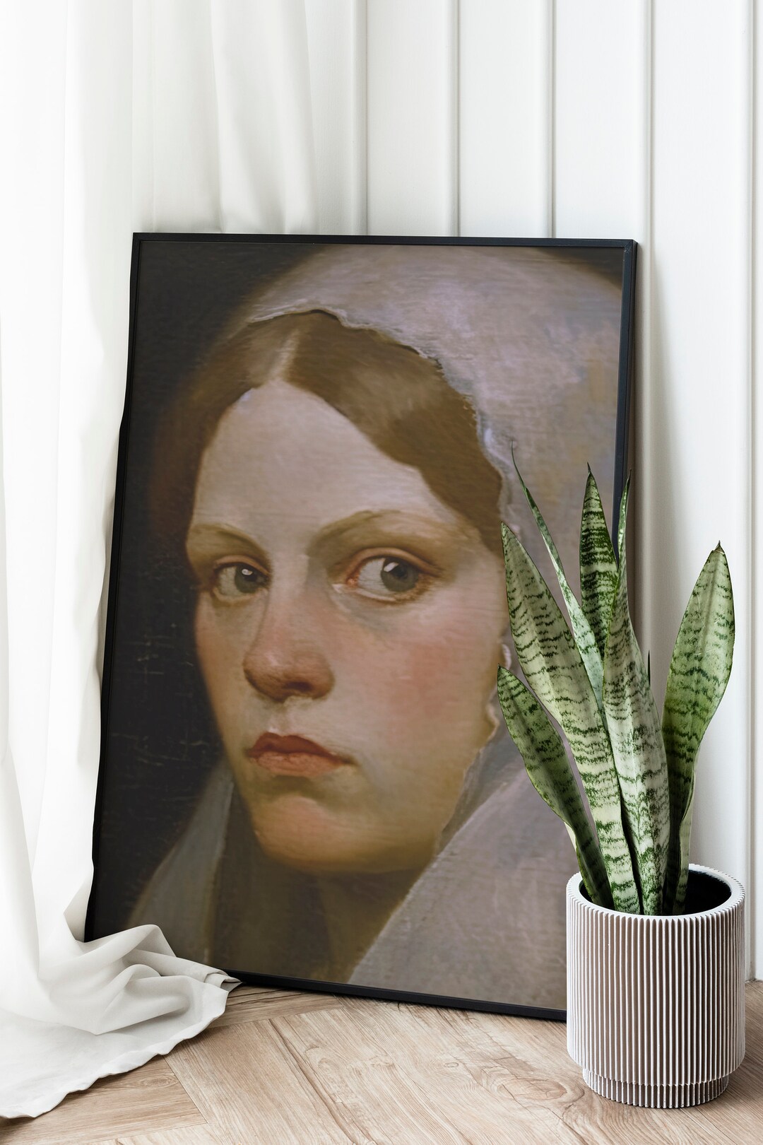 Portrait Painting Side Eye Female Moody Art Downloadable Printable Wall ...