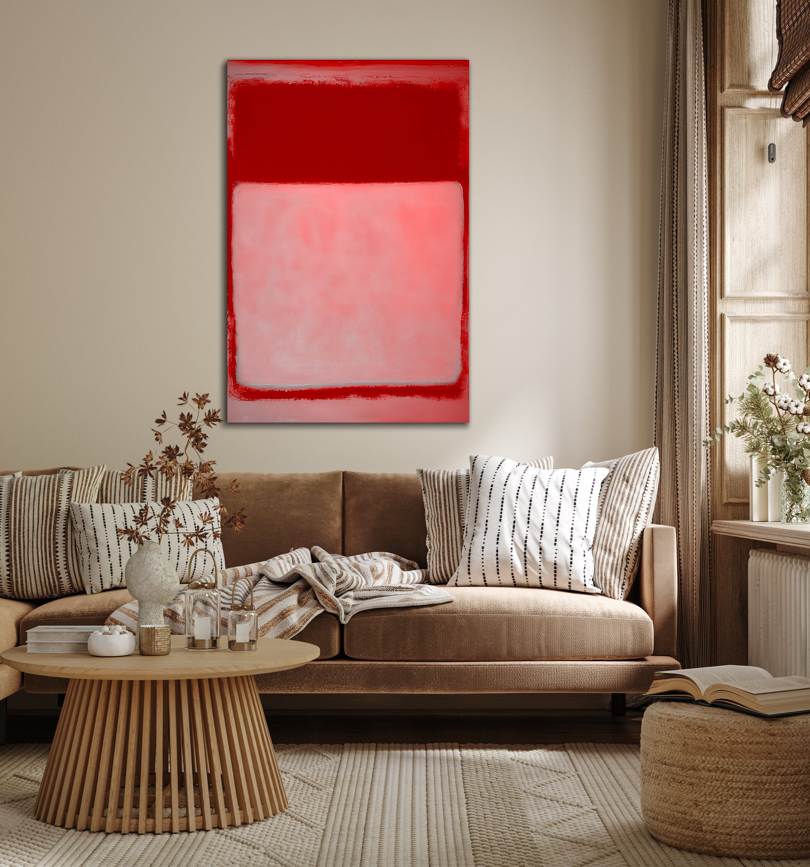 Rothko Original Abstract Red Painting on Large Canvas Modern Art Oil ...