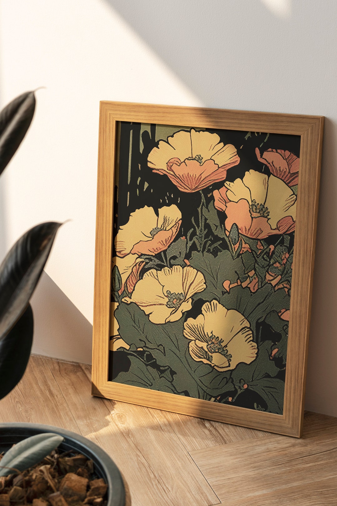 Poppy Wall Art of California Poppy Print Digital Download Portrait ...
