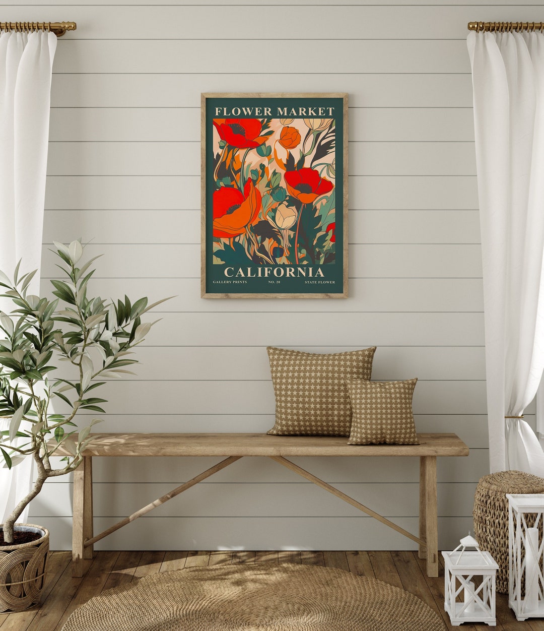 Golden Poppy Poster Print Floral Art Digital Download California State ...