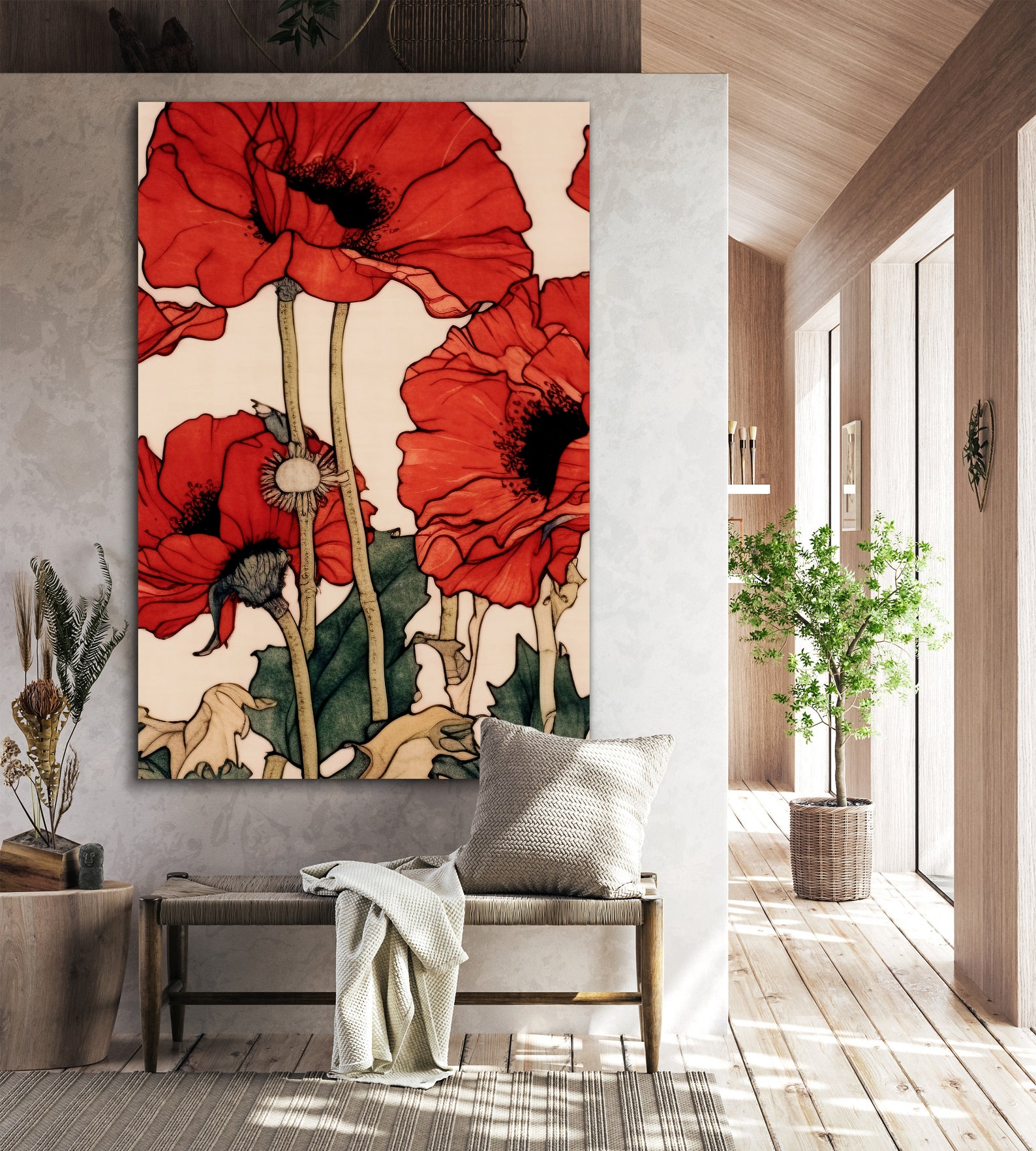 Framed Red Poppy Canvas Print Frame Floral Art Canvas California State ...