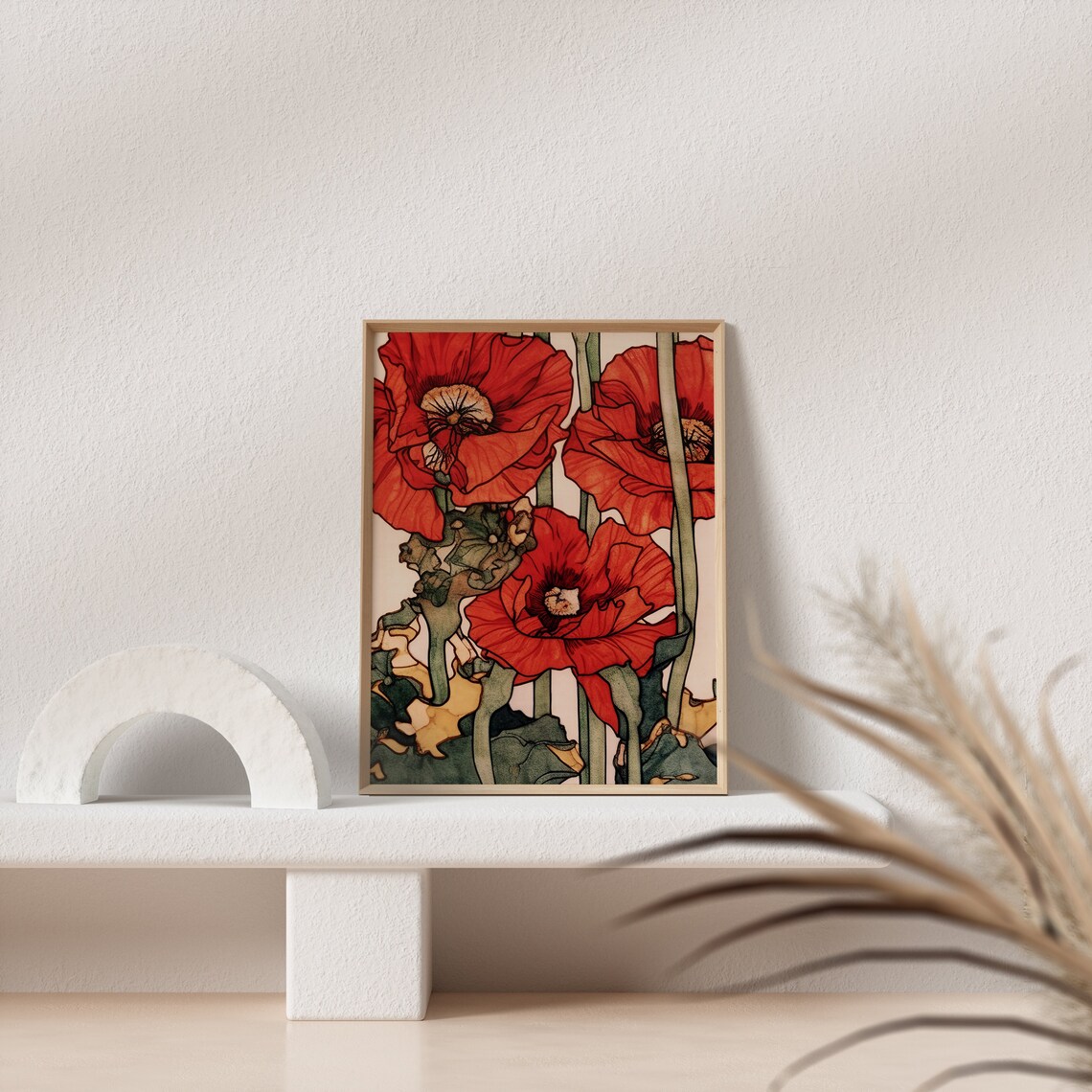 Red Poppy Wall Art of California State Flower Contemporary Art Digital ...