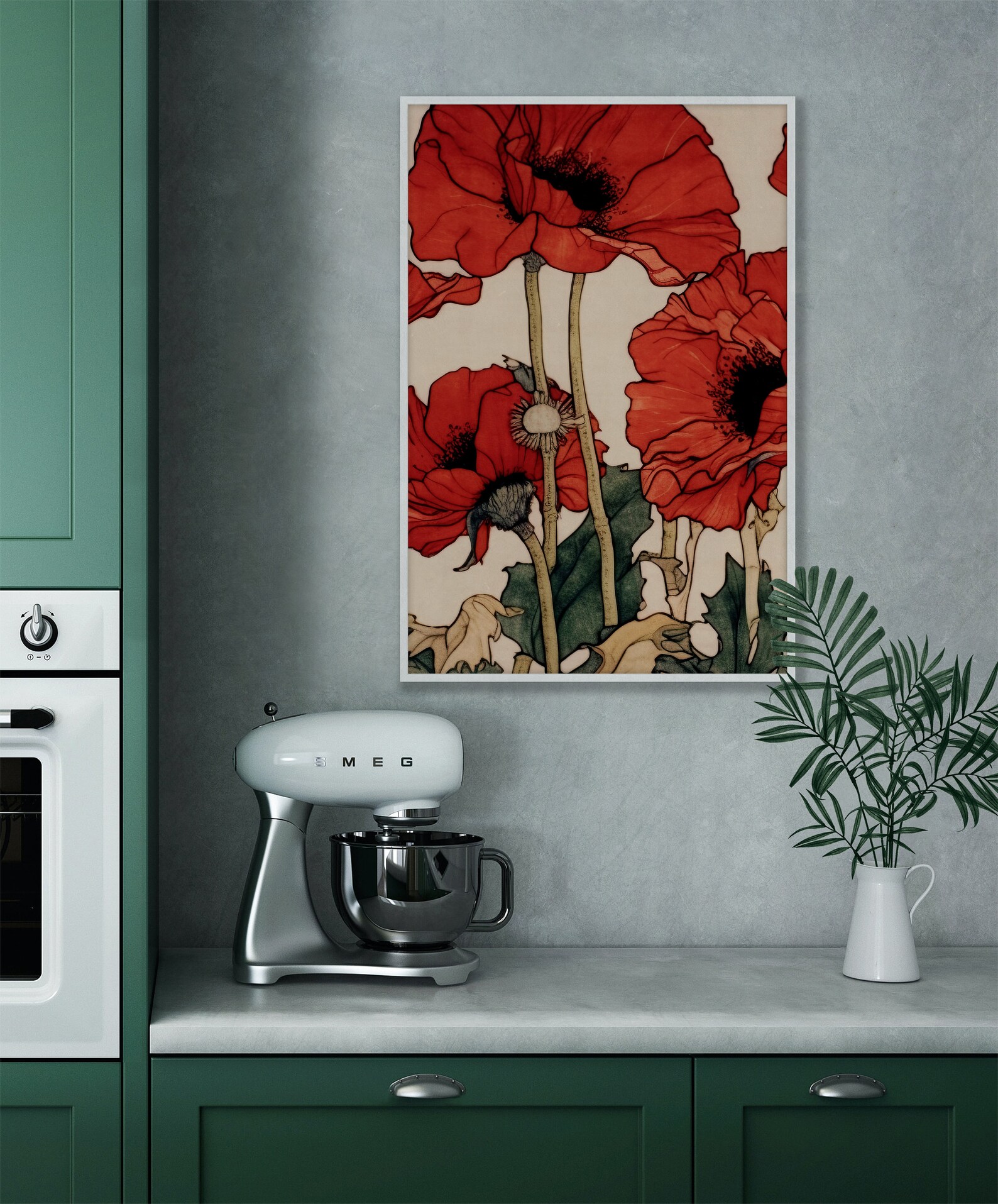 Framed Red Poppy Canvas Print Frame Floral Art Canvas California State ...