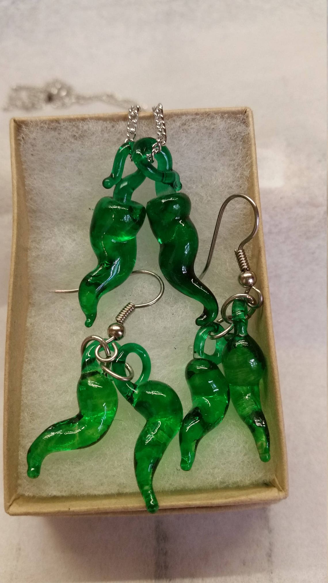 Chili Pepper Necklace and Earring Set - Etsy
