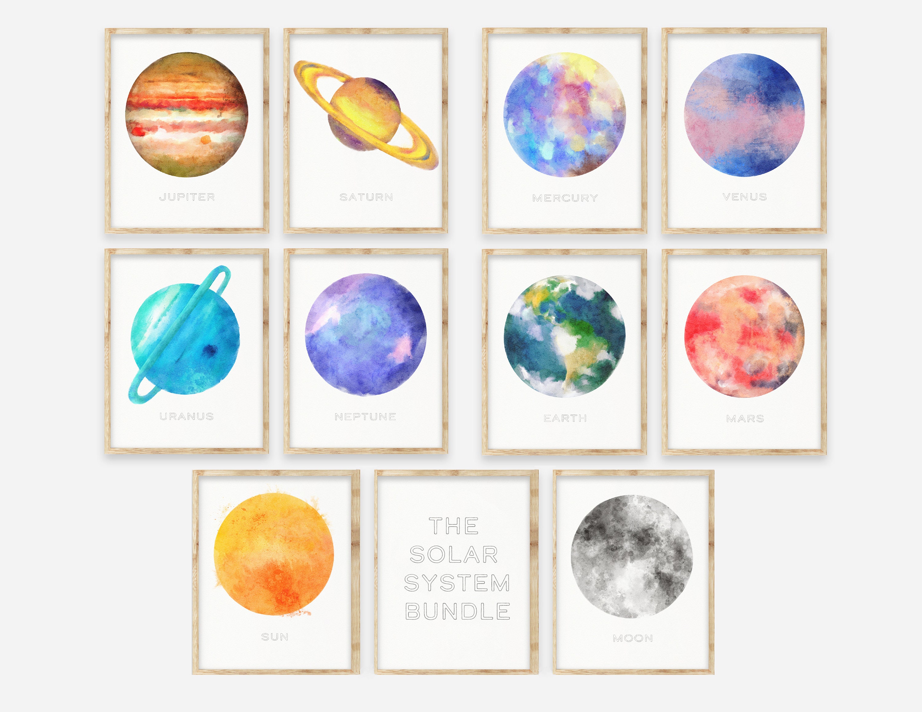Solar System Bundle Sun Moon Msrcury Venus Earth Mars - Etsy
