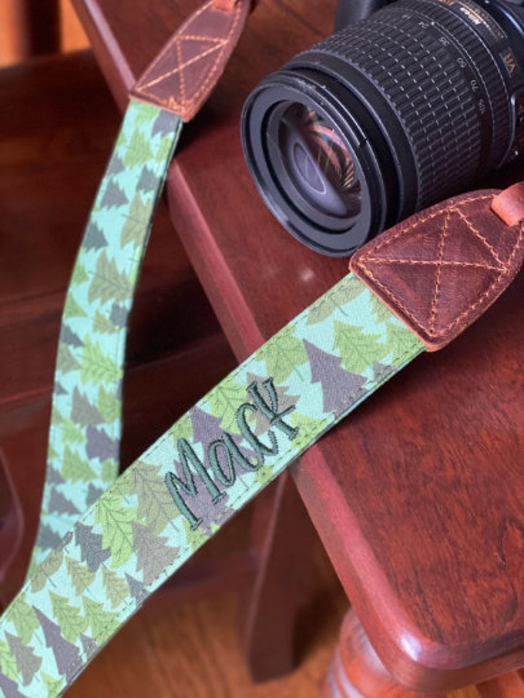 Forest Camera Strap, Personalized Camera Strap, Leather Camera Strap ...