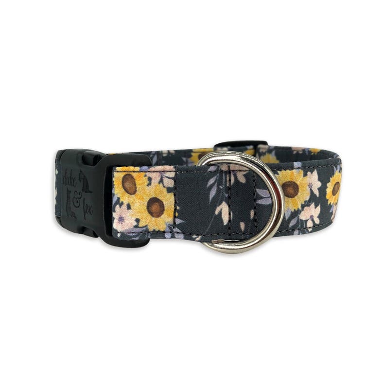 Sunflower Dog Collar Embroidered Dog Collar Personalized Dog | Etsy
