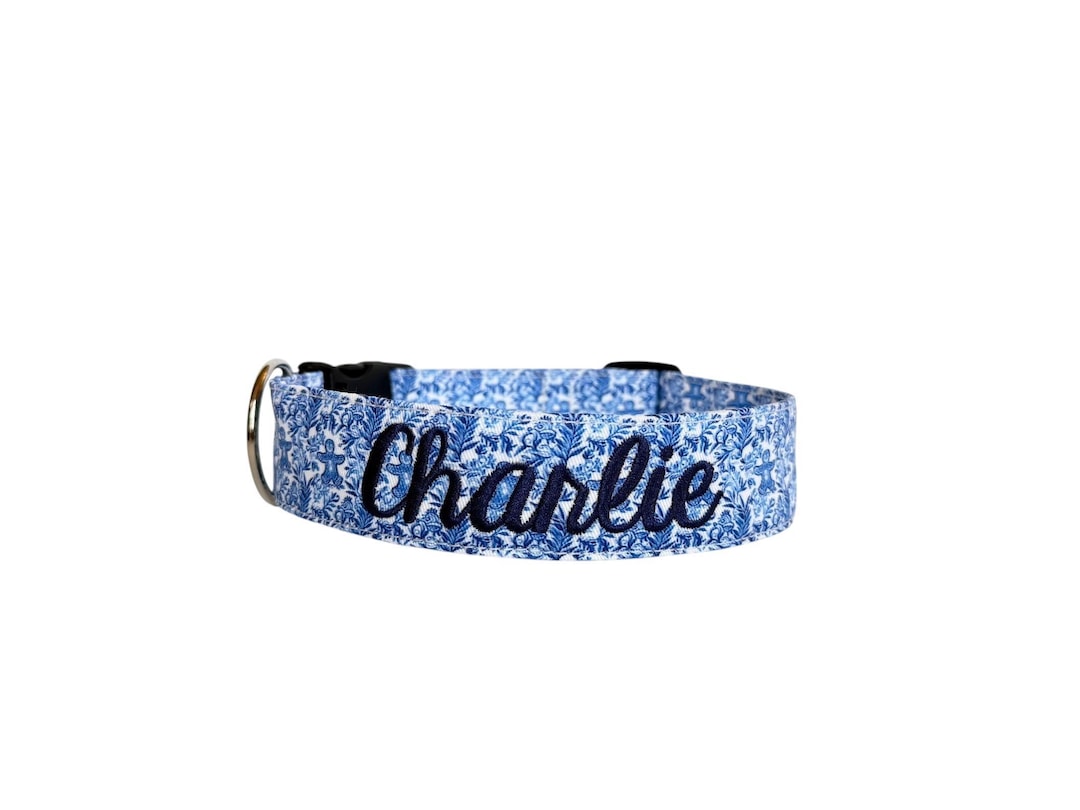 Gingerbread Toile Dog Collar, Personalized Dog Collar by Duke & Fox ...