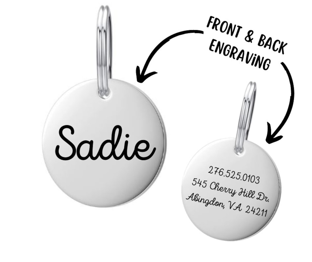 1" Stainless Steel Dog ID Tag, Stainless Dog Tag, Personalized Dog Tag ...