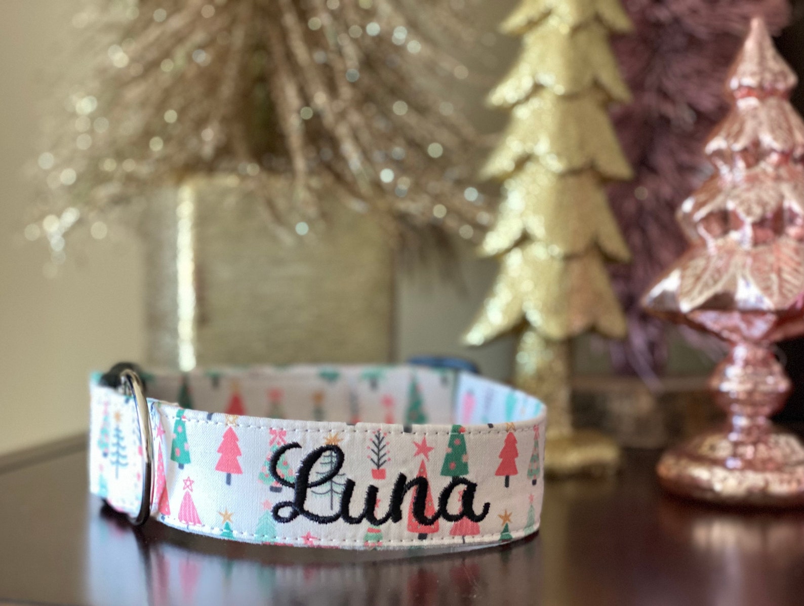 Christmas Dog Collar, Embroidered Dog Collar, Personalized Dog Collar ...