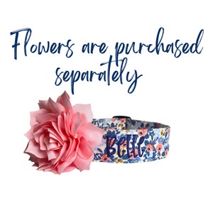 Blue Floral Dog Collar, Embroidered Dog Collar, Personalized Dog Collar ...