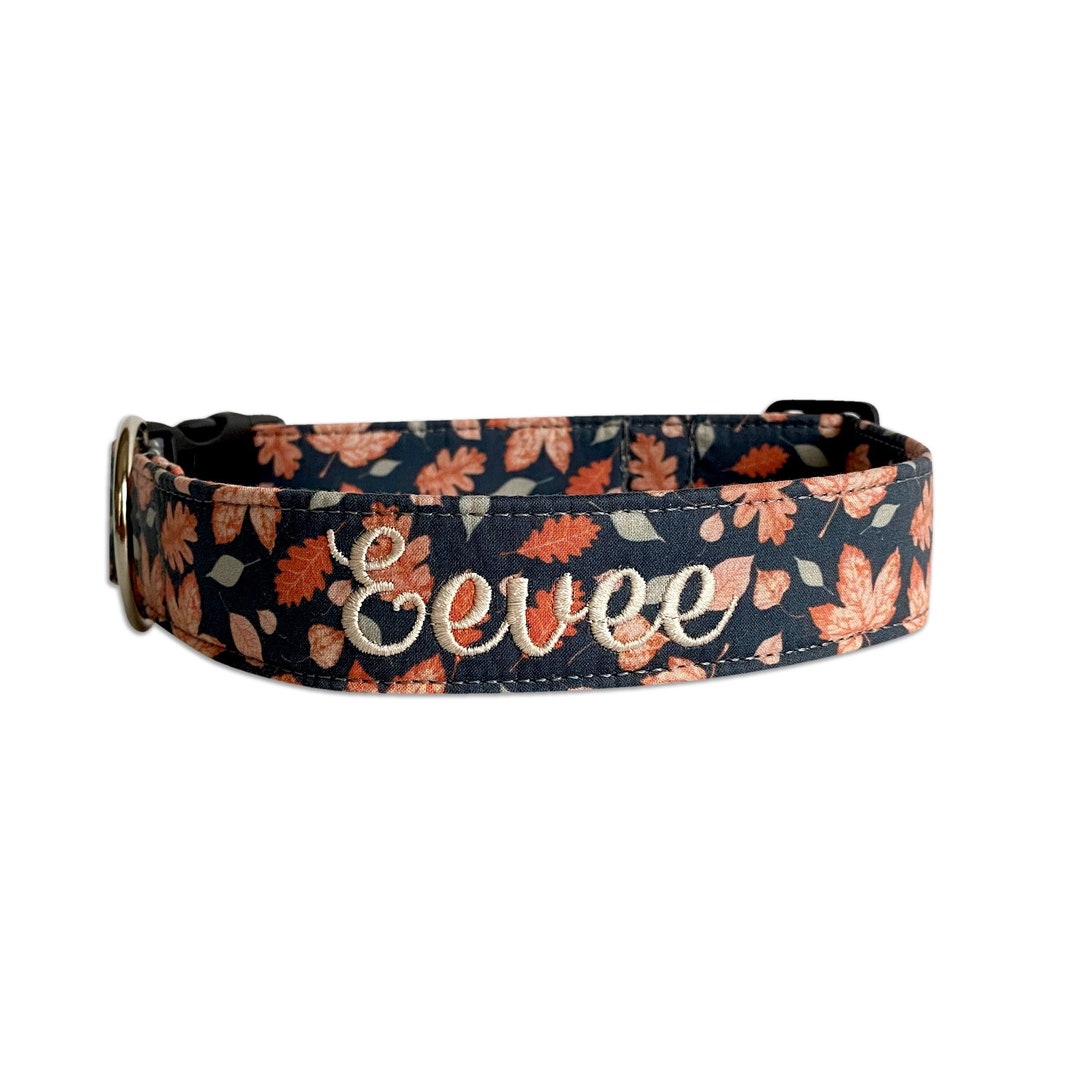 Fall Dog Collar, Autumn Dog Collar, Embroidered Dog Collar ...