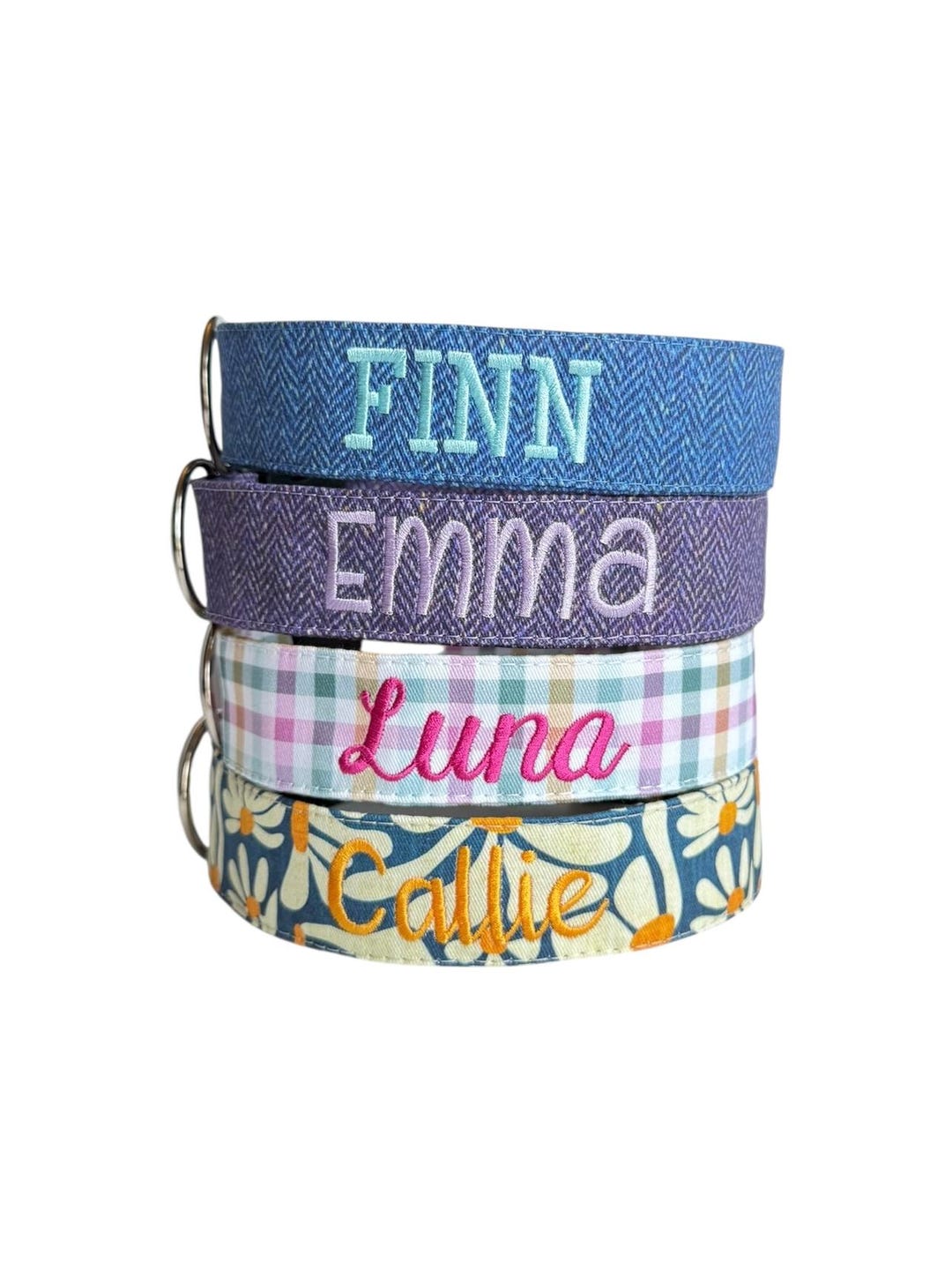 Fall Collar, Embroidered Dog Collar, Personalized Dog Collar, Geometric ...