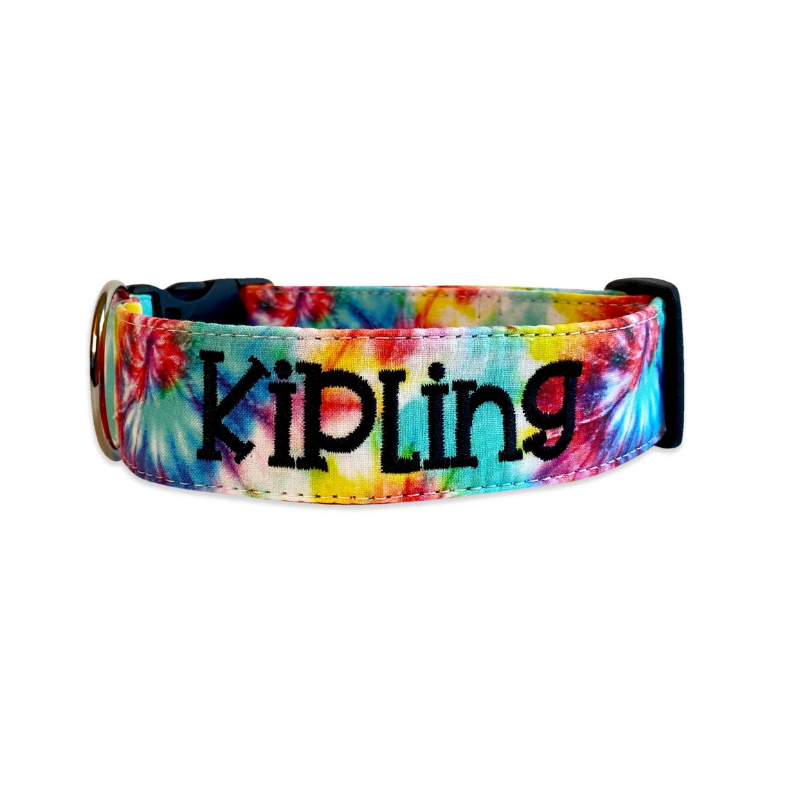 Embroidered Dog Collar Personalized Dog Collar Tie Dye Dog | Etsy