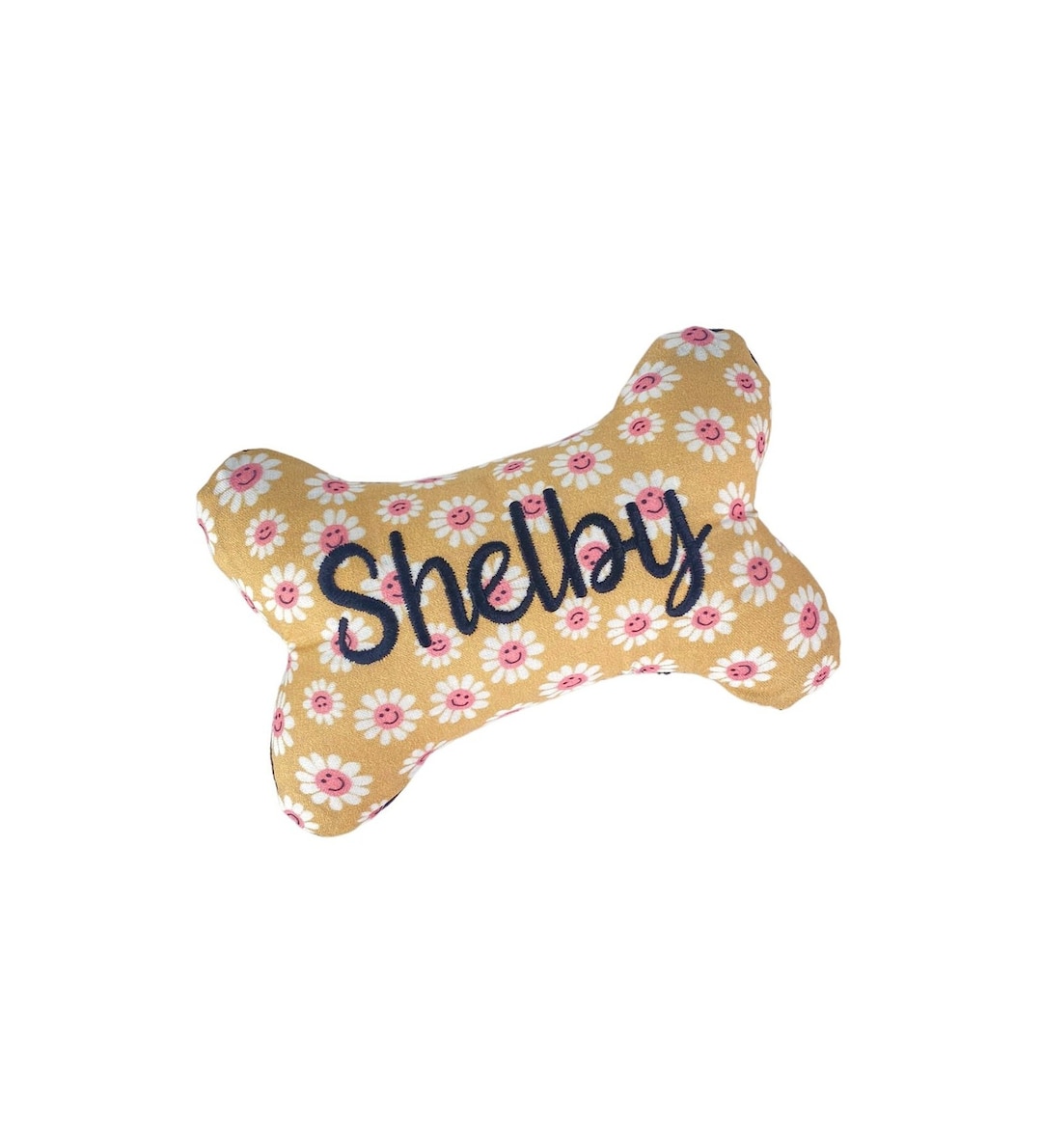 Smiley Daisy Personalized Dog Bone Squeaky Toy, New Puppy Toy, Dog Toy ...
