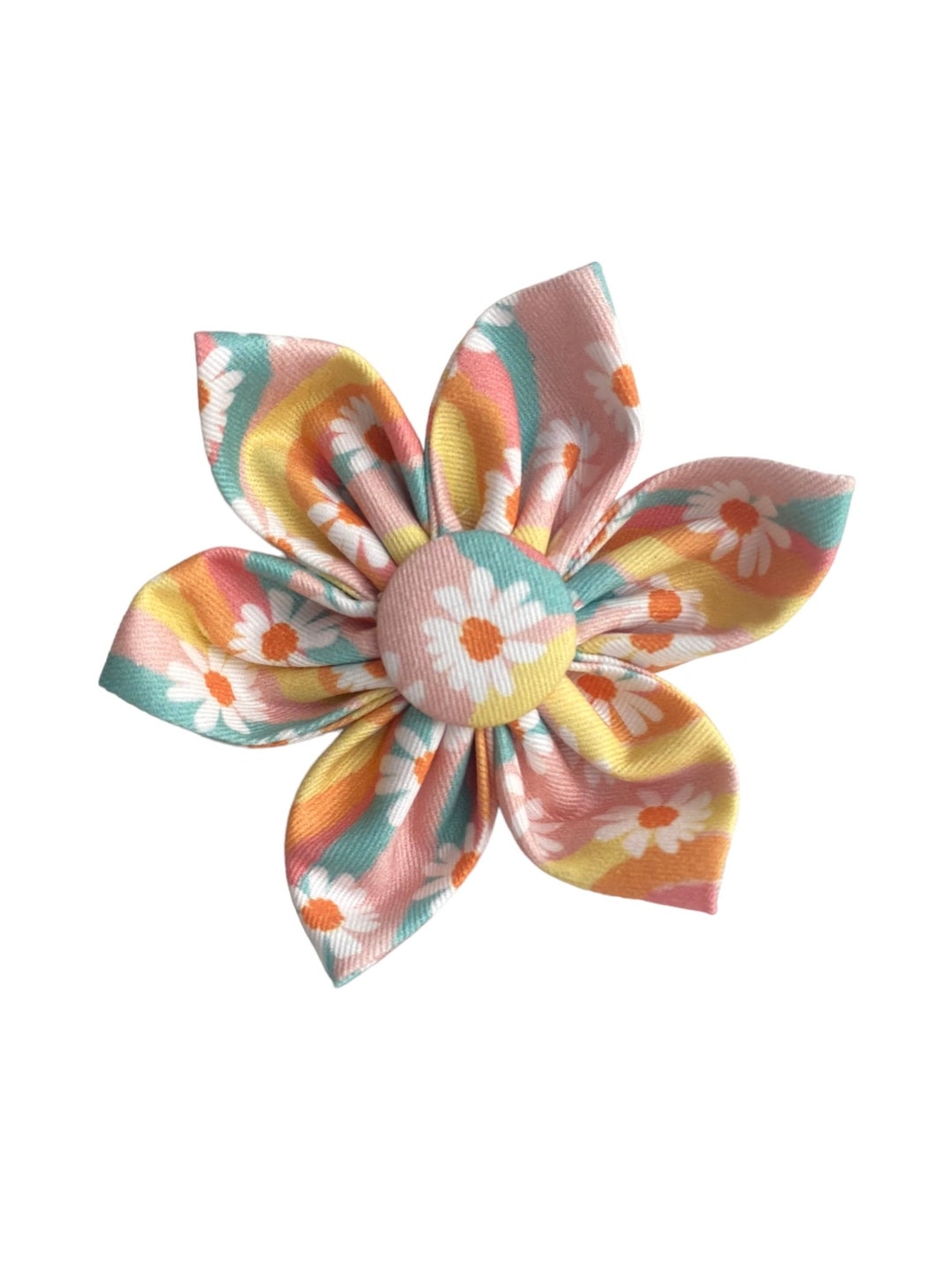 Wavy Daisy Dog Collar Flower, Flower for Dog Collar, Dog Collar Bow ...