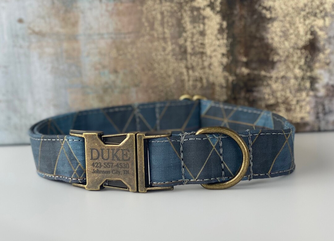 Boy Dog Collar, Custom Dog Collar, Engraved Buckle Dog Collar ...