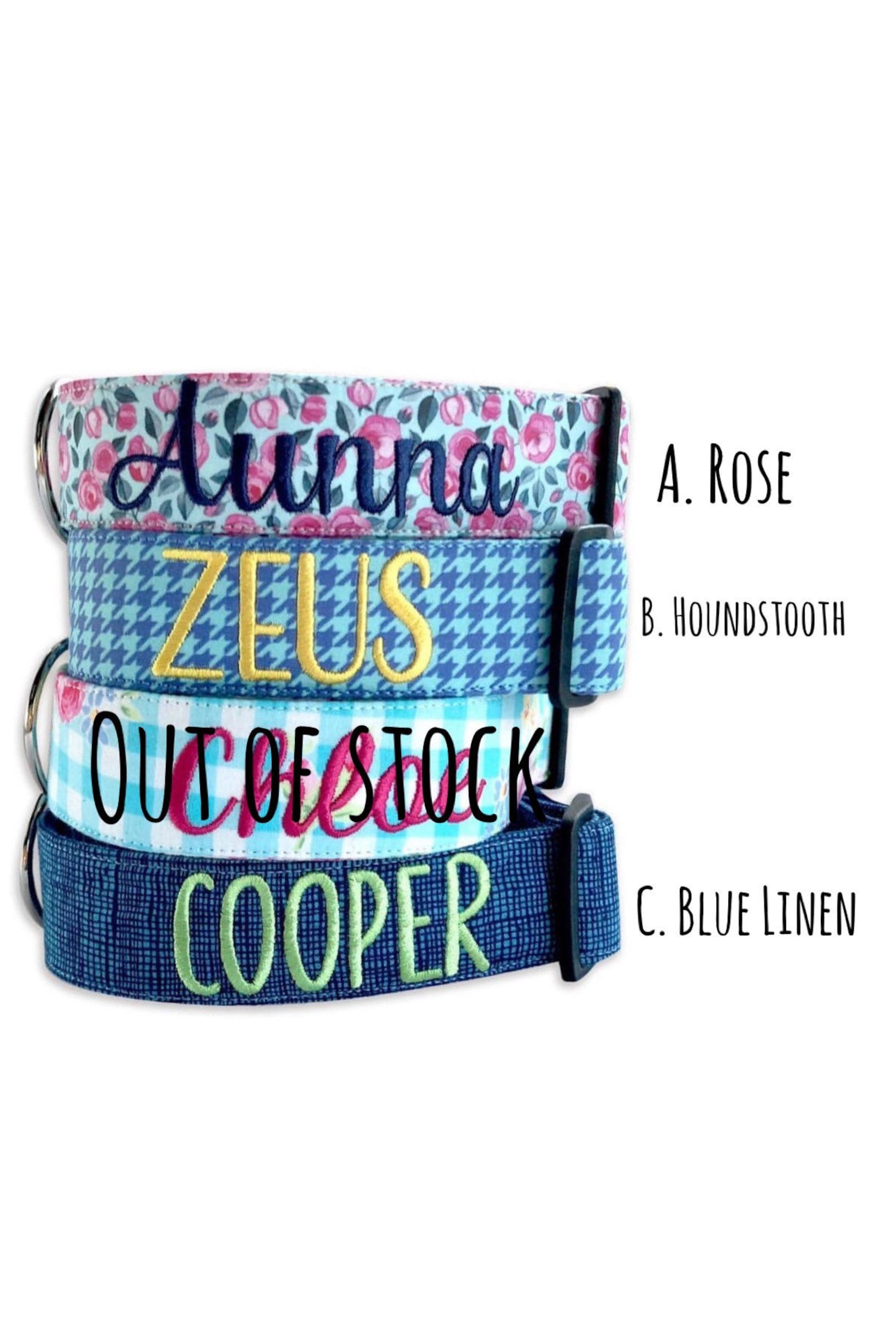 Dog Collar Embroidered Dog Collar Personalized Dog Collar - Etsy