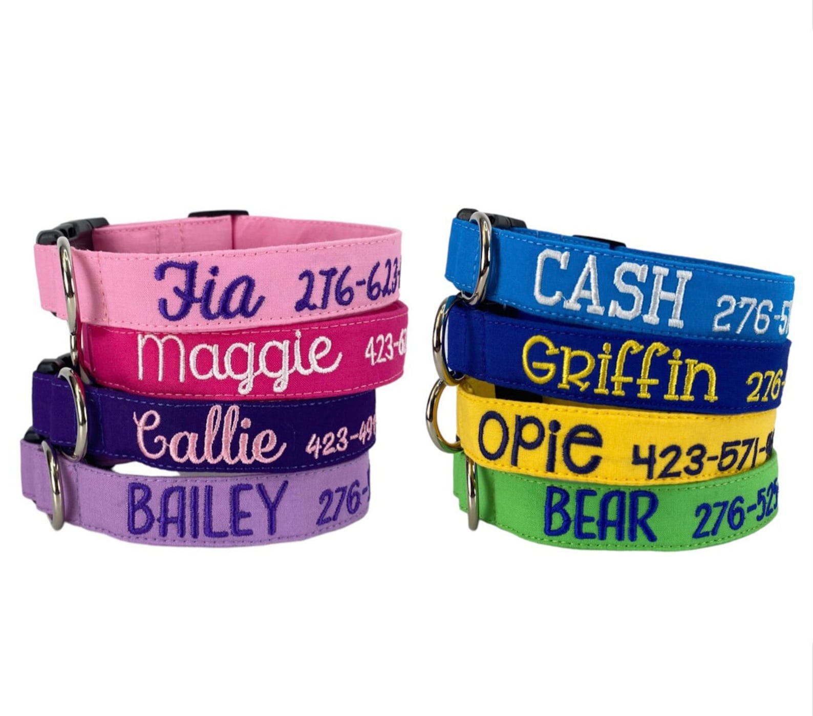Dog Collar, Embroidered Dog Collar, Personalized Dog Collars, Custom ...