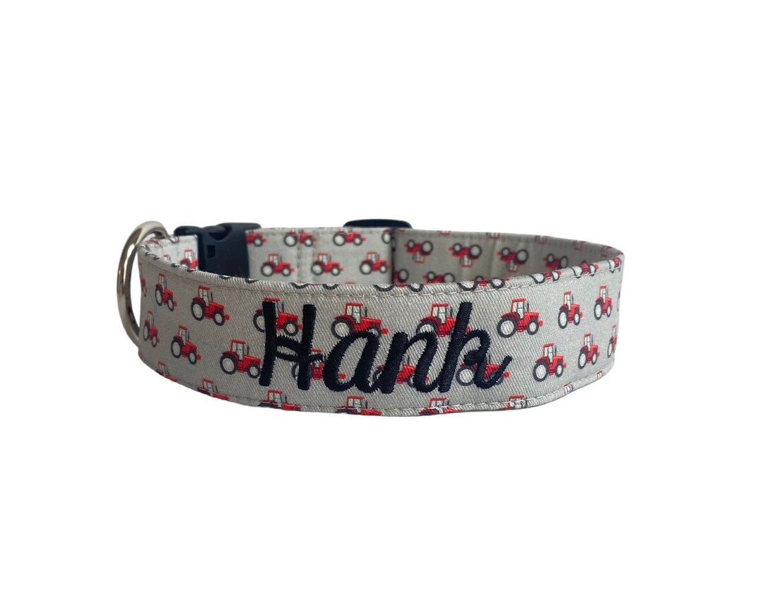 Tractor Dog Collar, Embroidered Dog Collar, Personalized Dog Collar ...