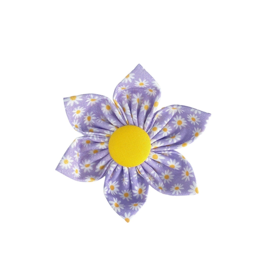 Lavendar Daisy Dog Collar Flower, Flower for Dog Collar, Dog Collar Bow ...