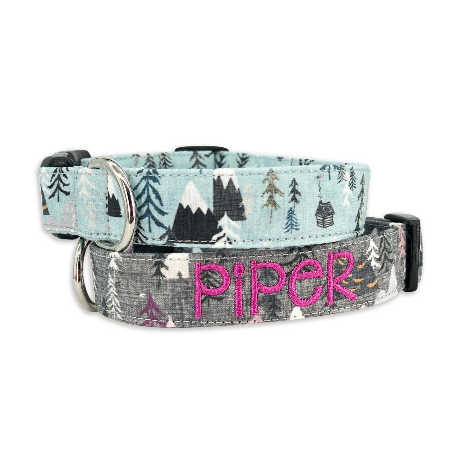 Winter Dog Collar Embroidered Dog Collar Personalized Dog - Etsy